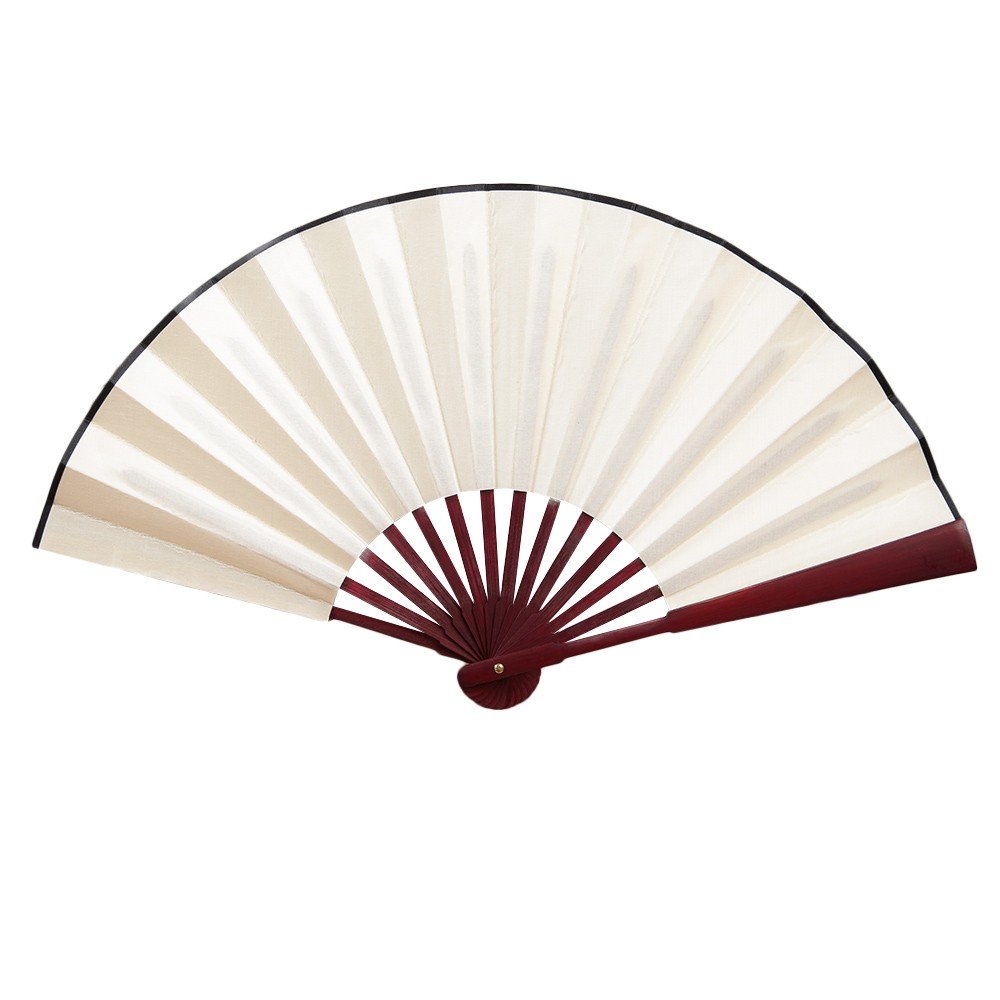 Floral Held Folding Unisex Silk Wedding Party Hand Fan Chinese Lace Dancing Fan Accessory (Beige, Free Size)