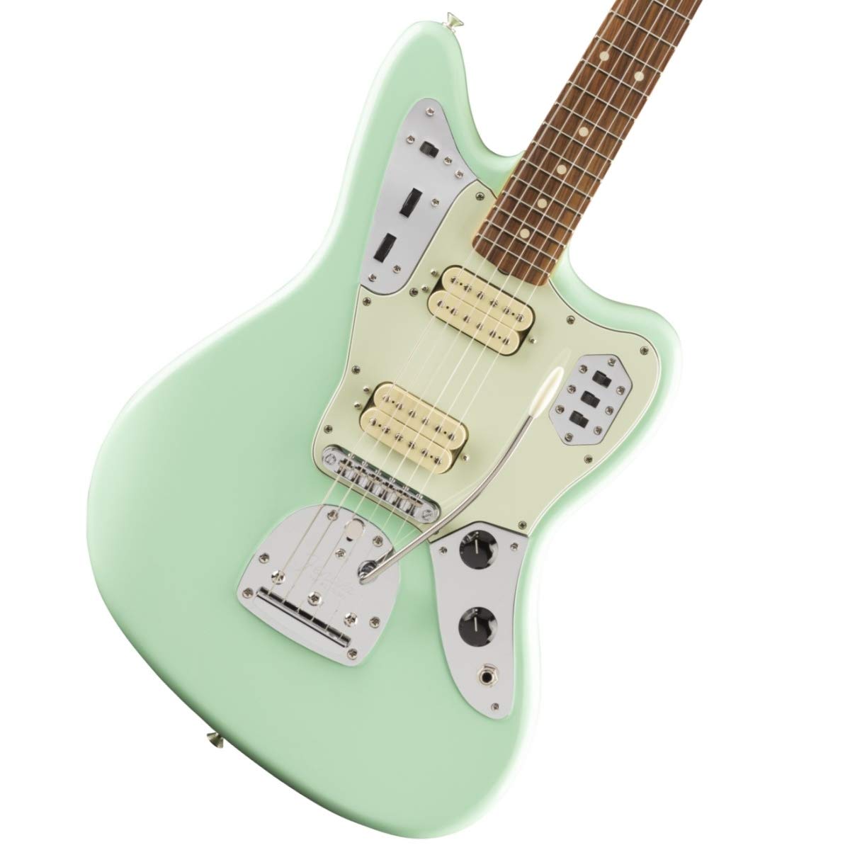 Fender Vintera 60s Modified Jaguar Electric Guitar, with 2-Year Warranty, Surf Green, Pau Ferro Fingerboard