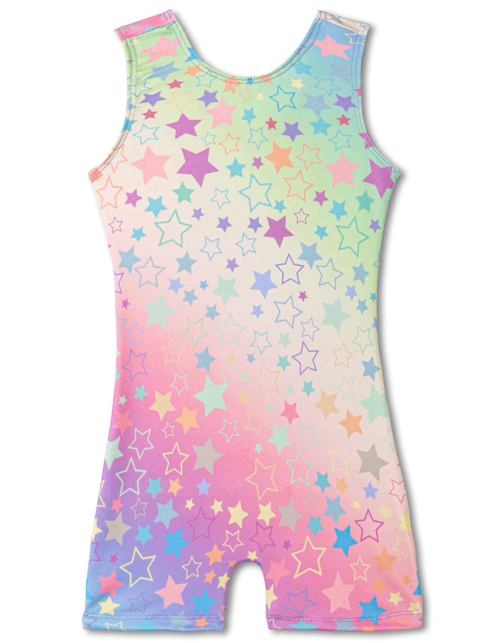 Toddler Gymnastics Leotards for Girls Size 18 Months 1t 2t Sleeveless Tank Rainbow Star Gym Practice Outfits Tumbling Biketard