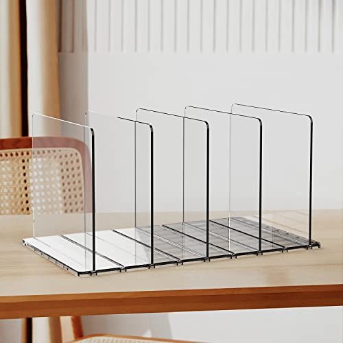 Noleja Purse Organizer for Closet, Clear Shelf Dividers,Adjustable Acrylic Shelf Divider for Clothes Purses Handbag Closet Organizer, Adjustable for Bedroom,Acrylic Bookshelf