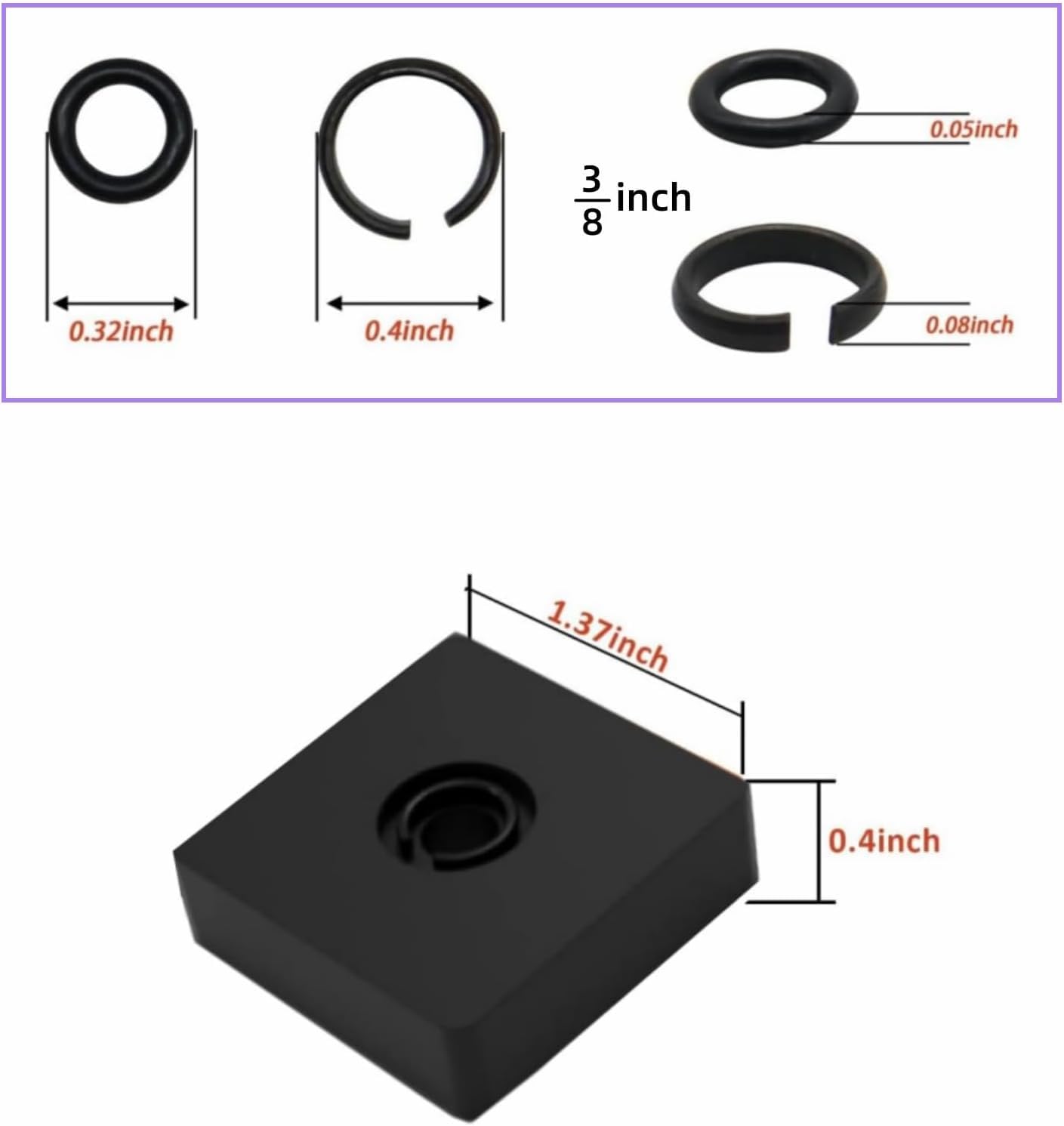 QMTCYXGS ( 12+12 Sets 1/2β & 3/8" Impact Retaining Ring Clip Friction Ring Hog Ring with O-Ring for Milwaukee Electric Pneumatic Type Impact Wrench, Includes Install Tool
