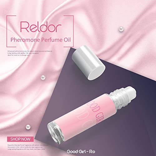 Reldor Perfume for Women with Pheromones - Seductive Oriental Floral Fragrance with Almond, Coffee, Cinnamon, Cacao Pad, and Vanilla Notes, Pheromone Perfume Oil for Women, 10ml Roll-On Bottle