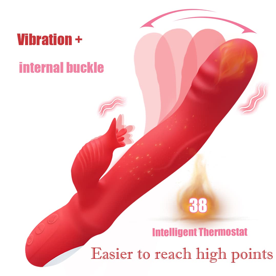 duubee Handheld Personal Rechargeable 9 Inch Vibrators Electric Vibrating Pleasure Portable Powerful Massager for Full Body Relaxation Massage Gifts 08281, Red