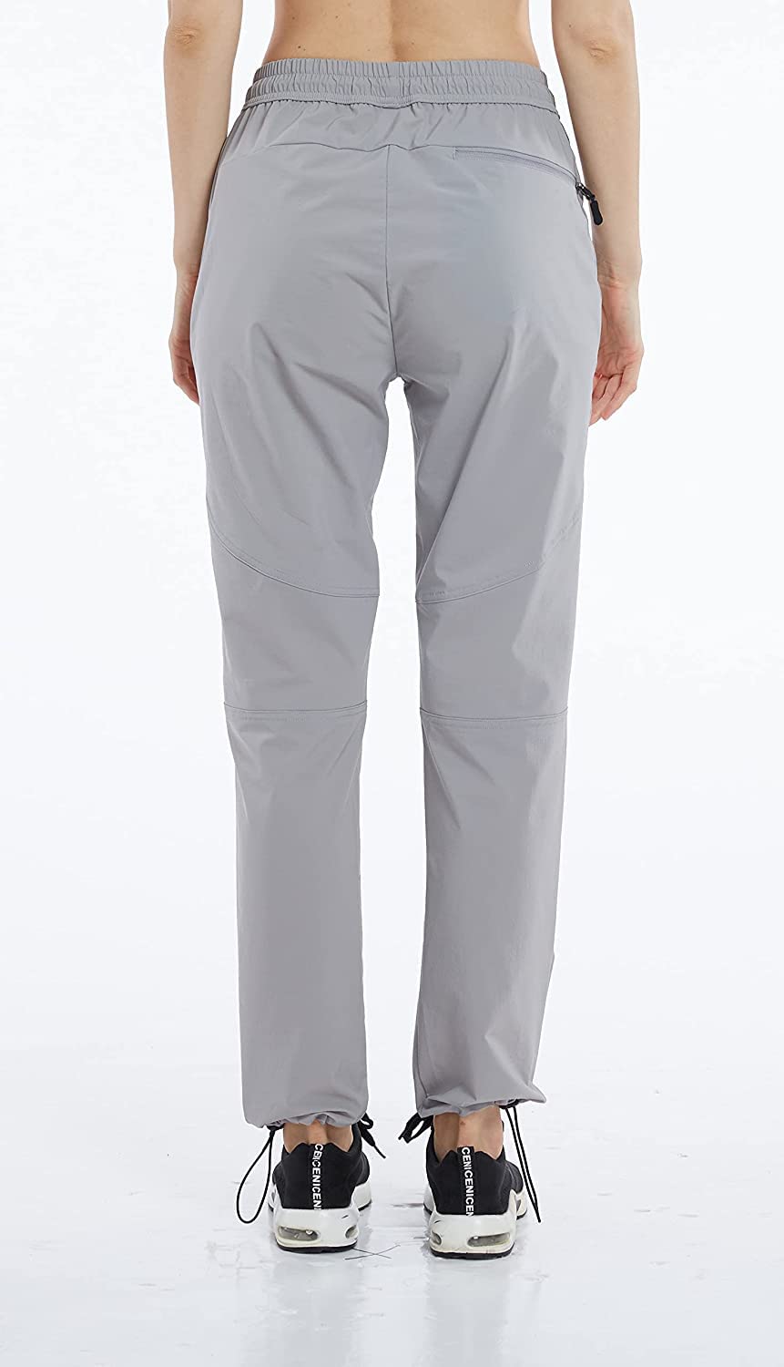 GMTTFOUR Women's Hiking Cargo Pants Outdoor Lightweight Capris Water Resistant UPF 50 Zipper Pockets(Light Grey,M