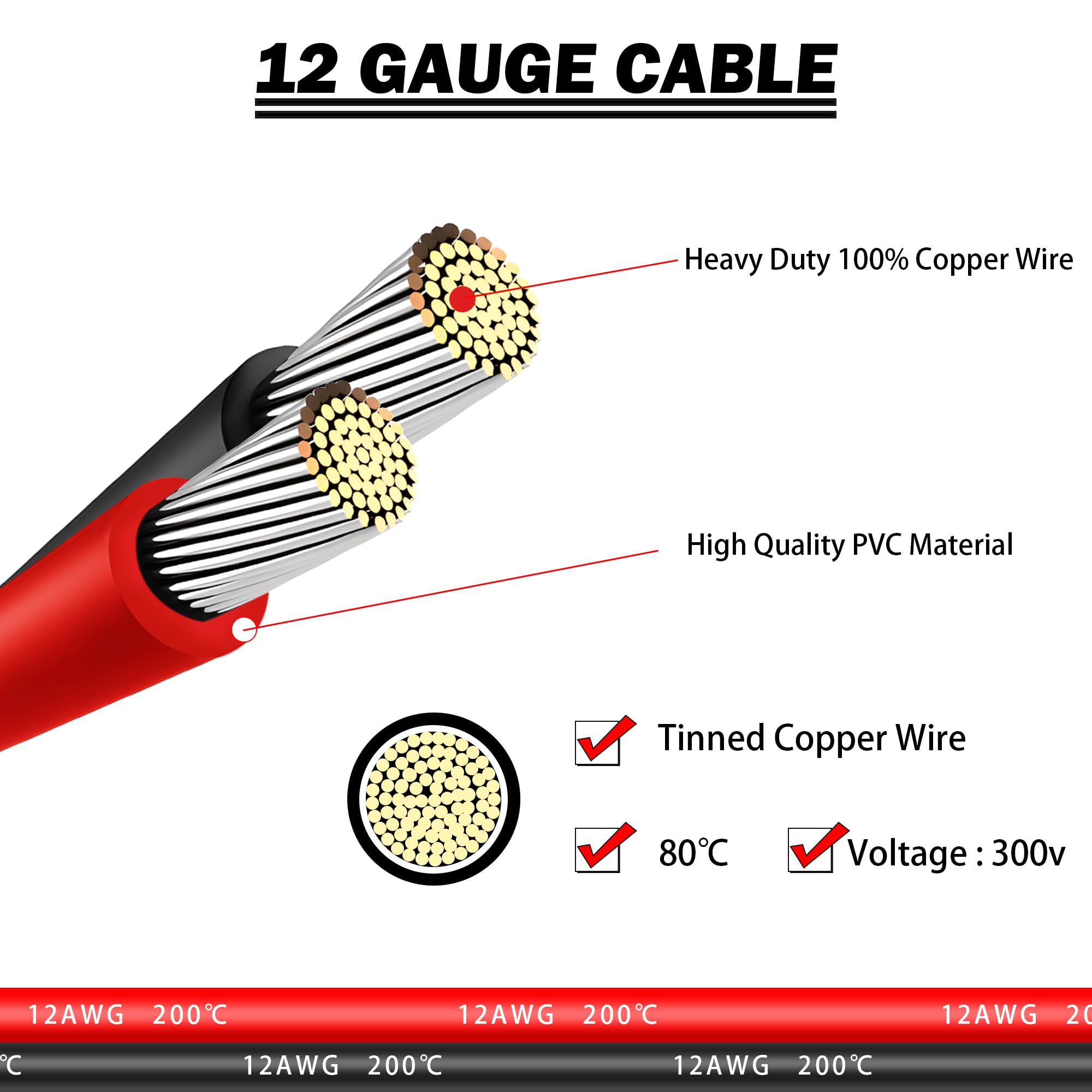 GELRHONR XT60i Extension Cable 1M, XT60 Male to XT60i Female Connector Cable 12AWG Silicon Wire, for Ebike,Drone Car Lipo Battery Charger,Solar Generator Portable Power Station