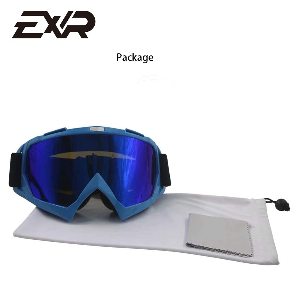 EXR Ski Goggle - UV Protection Ski & Snowboard Goggle, Anti-Fog Eyewear, Skiing Goggle for Men or Women (Blue)
