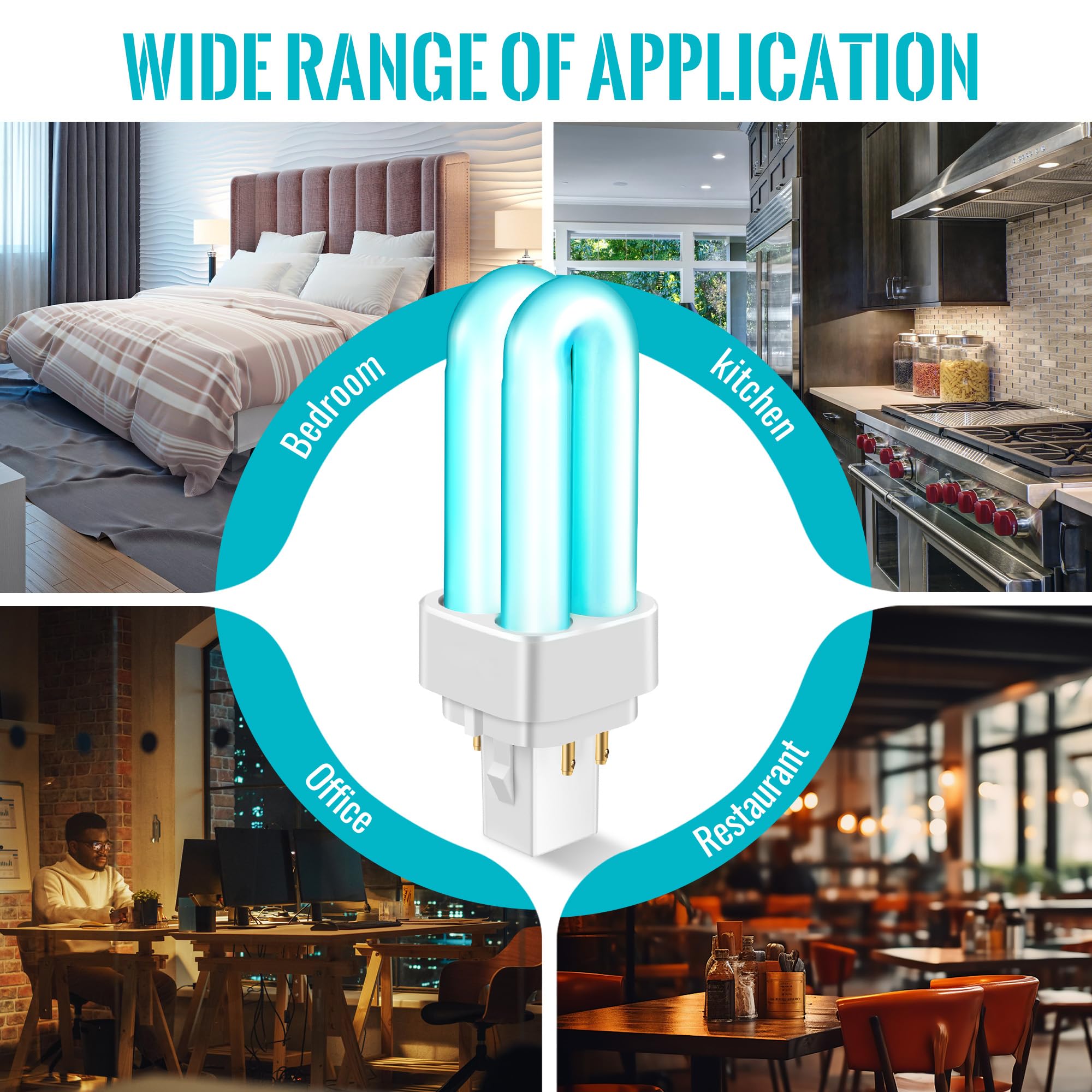 Qualirey 2 Pack 41050 7W Replacement Bulbs Compatible with Dynatrap DT1050 DT1100 DT1250, Bug Zapper Replacement Bulb Blue Mosquito UV Light 1/2 Acre Insect Trap Killer Lamp Bulb