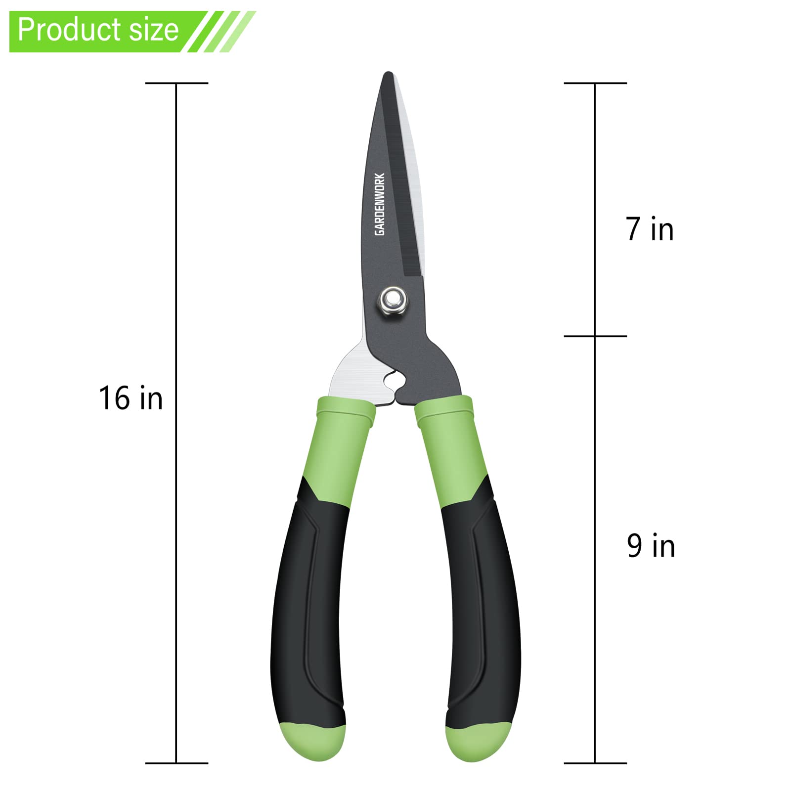 GARDENWORK Garden Hedge Shears cutter for Gardening,MINI Hedge Clippers & Shears with SK5 Blades, Gardening pruning shear Clippers for Trimming Borders, Boxwood,Bushes,tree twig