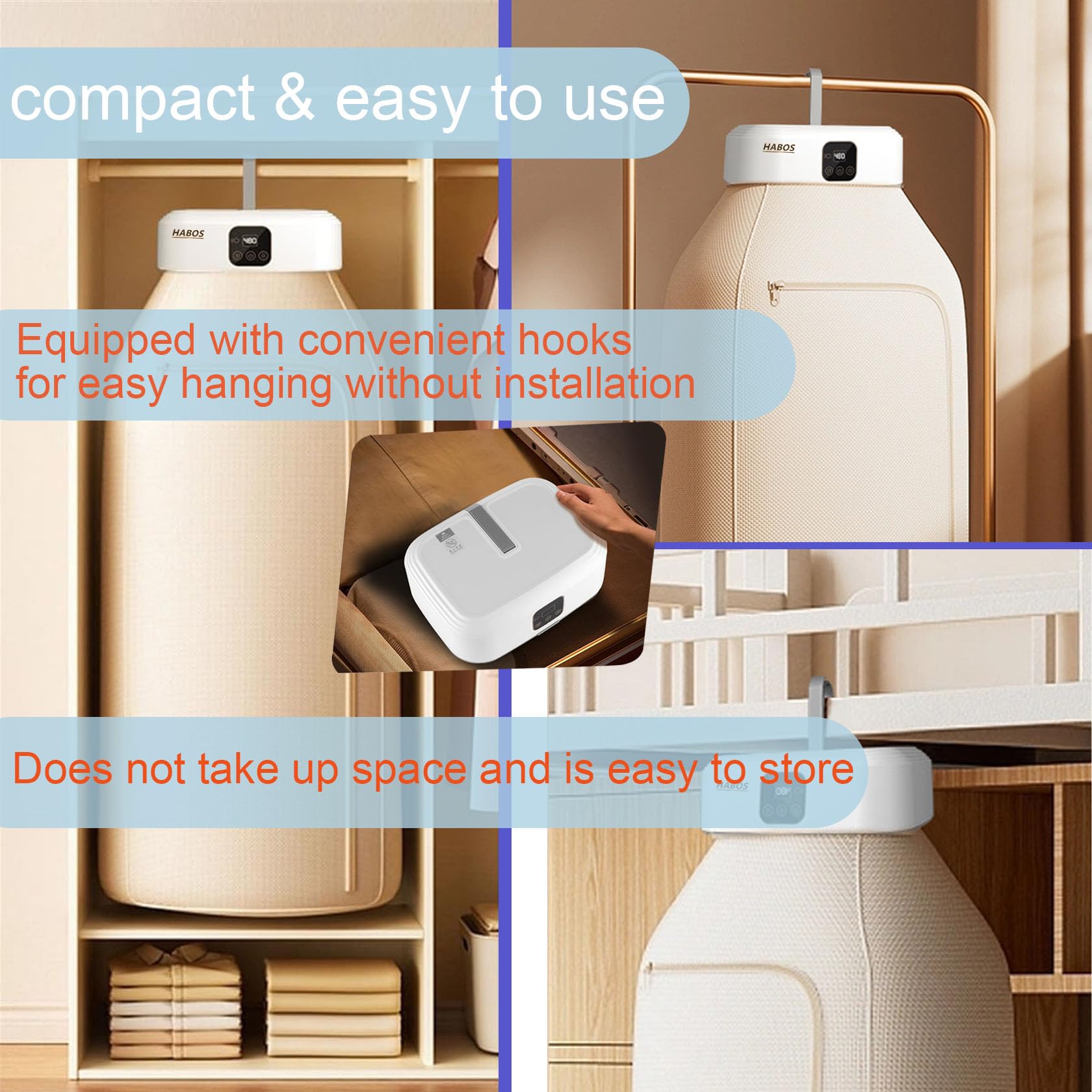 Portable Clothes Dryer, Foldable clothes dryer with timer,Mini Dryer for home, Apartments, Dorms, RVs