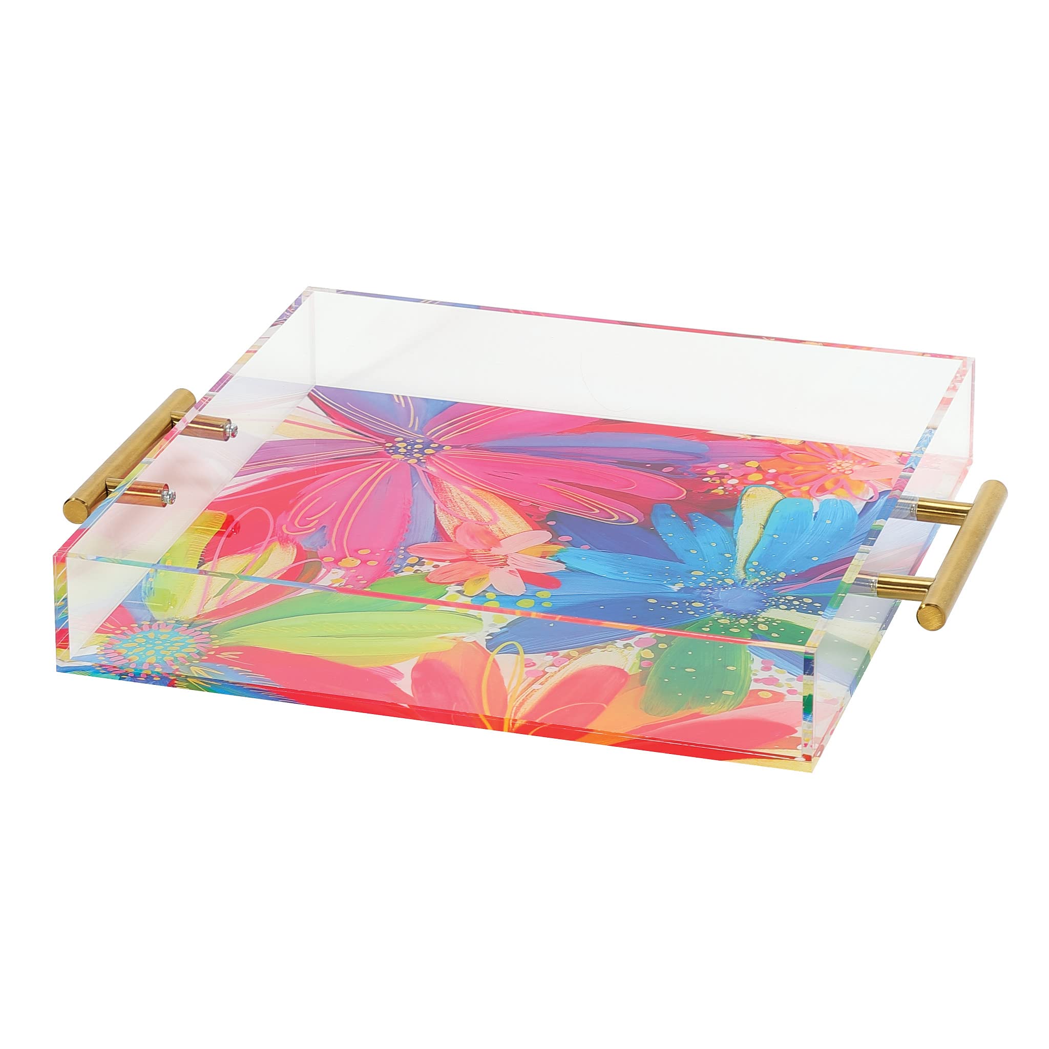 Enesco Izzy and Oliver EttaVee Jessi's Garden Decorative Coffee Table Serving Tray, 2 Inches, Multicolor