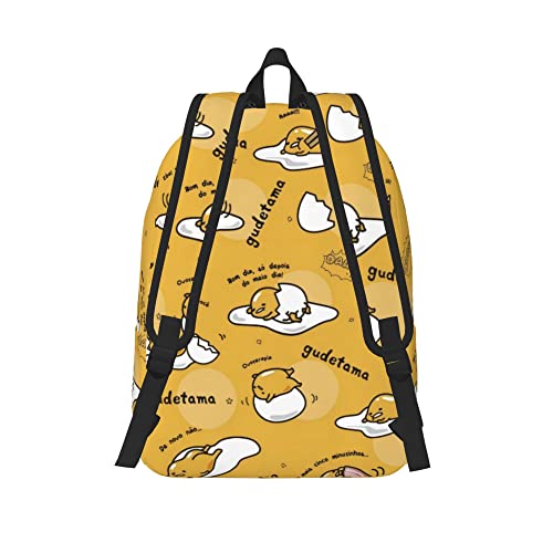 Ficonuu Cartoon Backpack Cute Lightweight Backpacks for Women Men Yellow Polyester Bag Unisex Laptop Canvas Backpack Large Capacity Leisure Backpack