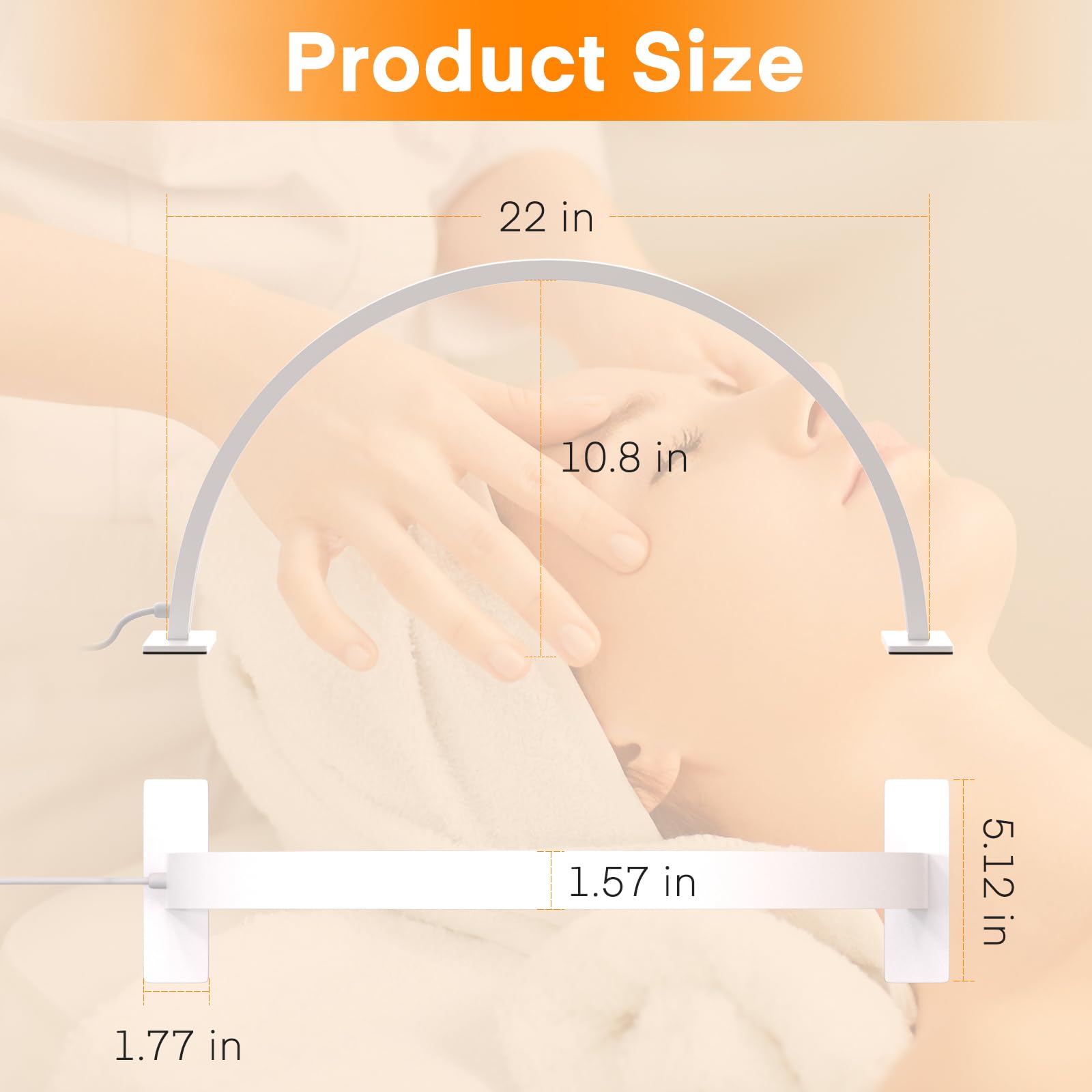 GHWMYD Half Moon Light for Nail Desk, Lash Light Led Nail Tech Lamp Half Moon Light Table Lamp Desk Lamp for Nail Lash Eyelash Extension Tattoo Eyebrows LED Table Lamp Desk Lamp(White)