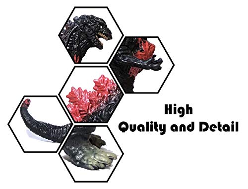 EZFun Set of 8 Godzilla Toys Movable Joint Birthday Kids 2019 Action Figures King of the Monsters Burning Heisei Mecha Ghidorah Pack Plastic Mini Dinosaur Playsets Cake Toppers Package
