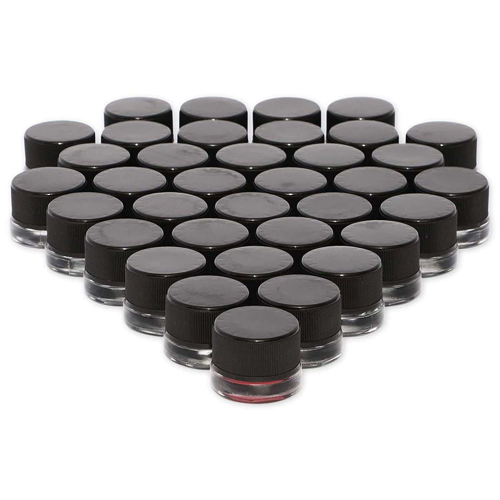 Glass Concentrate Jars with Lids for Cosmetics and Samples (0.17 oz, 36 Pack)
