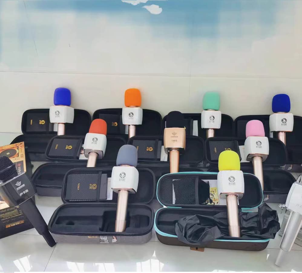 Fielect 5Pcs Microphone Covers Foam Mic Cover Handheld Microphone Windscreen Shield Protection Mic Foam Filter Green for KTV Broadcasting