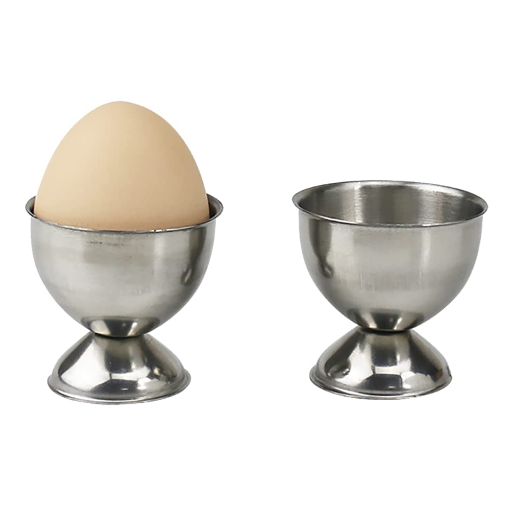 GSHLLO 2 Pcs Stainless Steel Egg Cups Egg Display Holders Kitchen Egg Stands Hard Boil Egg Holders Easter Soft Boiled Egg Tools