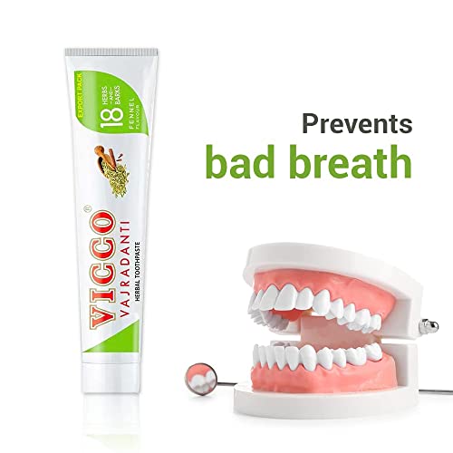 Vicco Vajradanti Herbal Toothpaste 18 Ayurvedic Herbs and Barks with Fennel Flavour - Pack of 3 (200g Each) - Specially Packed and Exported by Behal International
