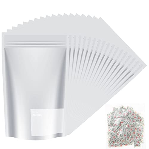 KitVacPak 1 Gallon Mylar Bags with 2000cc(30 Packets) Oxygen Absorbers,5 mil 30 Bags 10" x 14" Stand-Up Zipper Pouches Mylar Bags for Long Term Food Storage