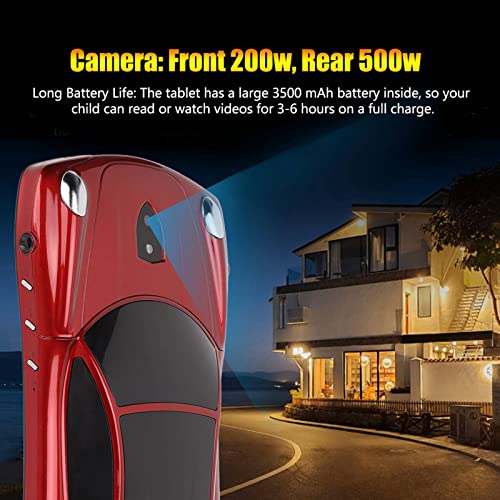 HD 7in Kids Tablet, Sports Car Shape Kids Tablet,2G RAM 32G ROM Tablet, Android 5G WiFi Dual Band Tablet PC, Kids Children Tablet (Red)