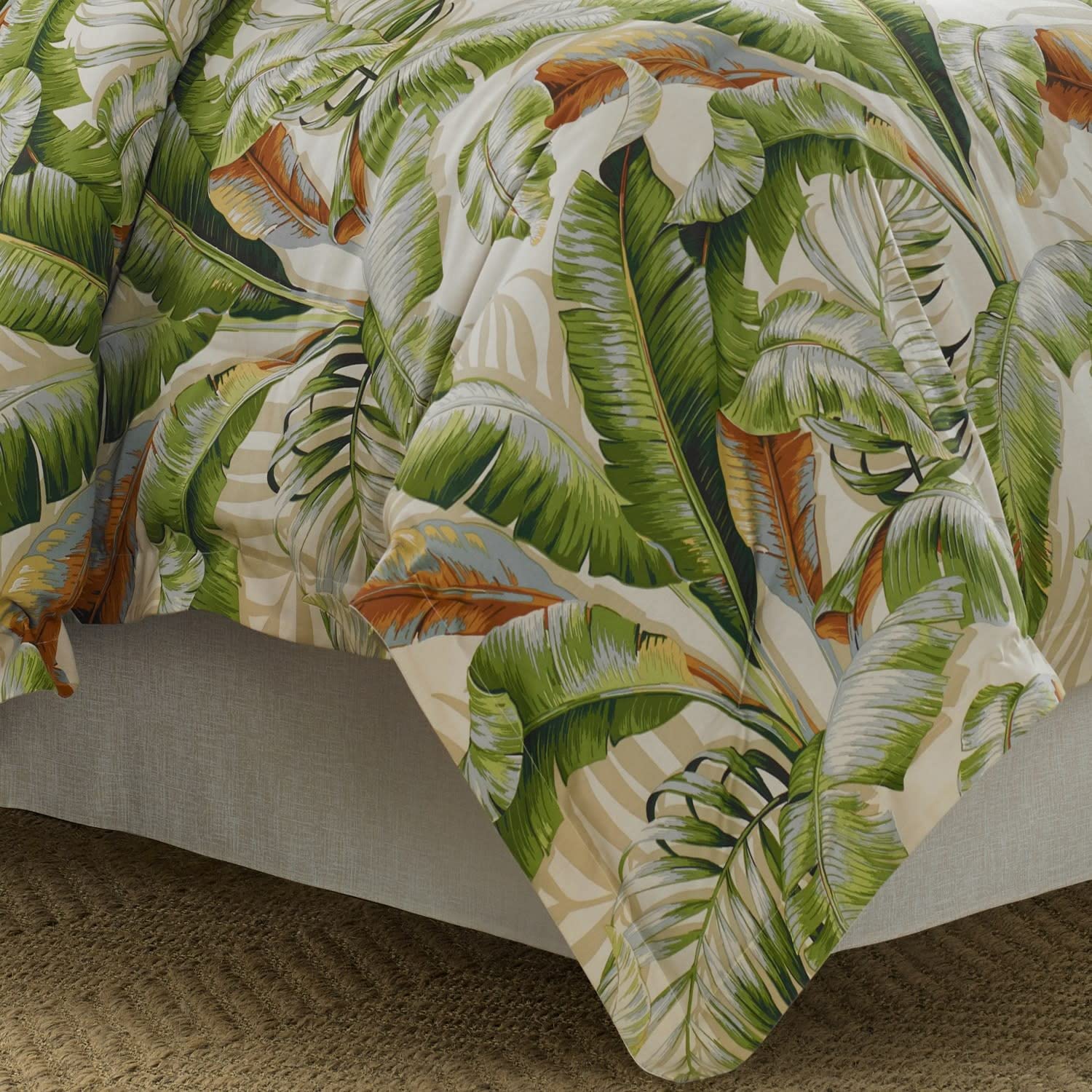 Tommy Bahama - King Duvet Cover Set, Cotton Sateen Bedding with Matching Shams & Button Closure, All Season Home Decor (Palmiers Green, King)