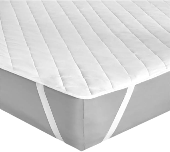 Quilted Mattress Protector - Noiseless Mattress Protector with Straps - Quilted Mattress Pad Cooling - Breathable Mattress Protector - Ultra Soft, Non Slip, Machine Washable Mattress Topper (King)