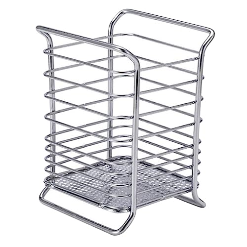 GARVALON 1pc Tableware Storage Cage Flatware Holder Kitchen Utensil Container Holder Cutlery Drainer Stainless Steel Cookware Kitchen Supply Metal and Fork Carbon Steel
