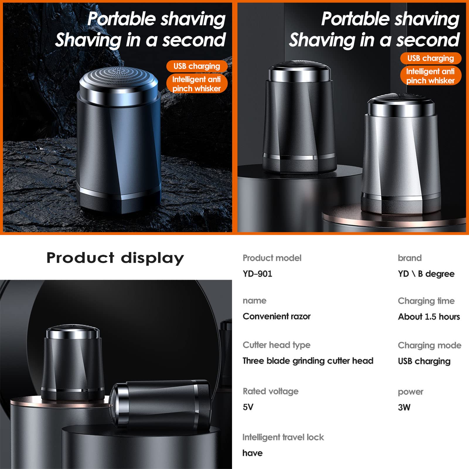 LXosff Men's Foil Shavers Small Pocket Size Washable Electric Rechargeable Travel Shavers for Men Mini Portable Shaving Microfoil for Ready to Use Legally Smooth Leg