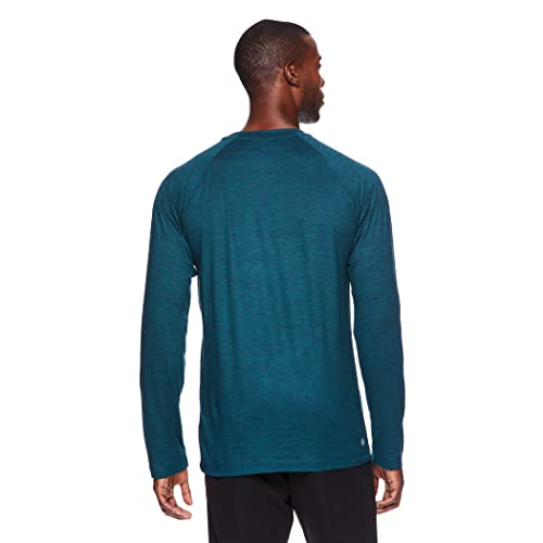 Gaiam Men's Everyday Basic Crew Neck T Shirt - Short Sleeve Yoga & Workout Top - Navy Heather, Small