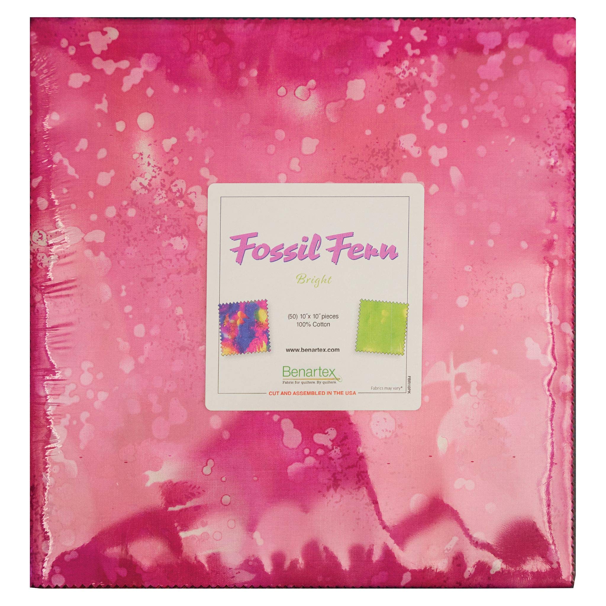 Fossil Fern Bright 10X10 Pack 50 10-inch Squares Layer Cake Benartex