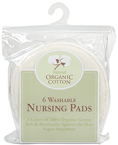 TL Care Nursing Pads Made with Organic Cotton, Natural Color, 6 Count