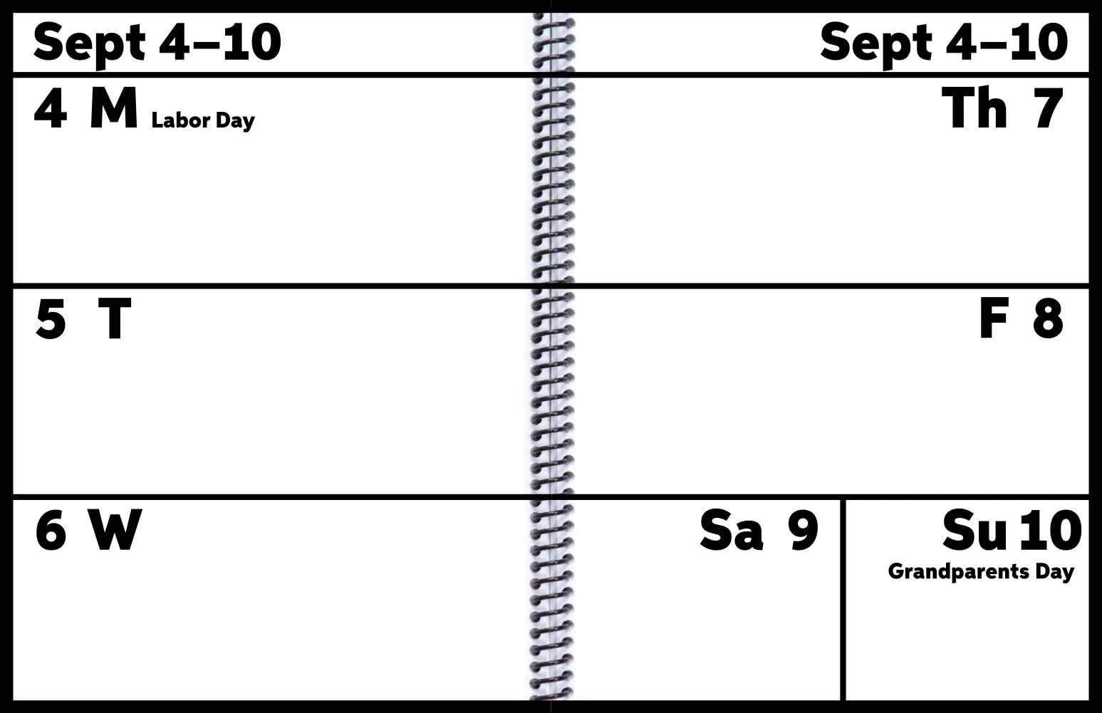 EZ2See® 2023-2024 Academic Weekly Planner Calendar - Daily Organizer with Large Black Print, Numbers, Borders - High Contrast with Huge Space for Notes, Bold Lines - 8.5x11