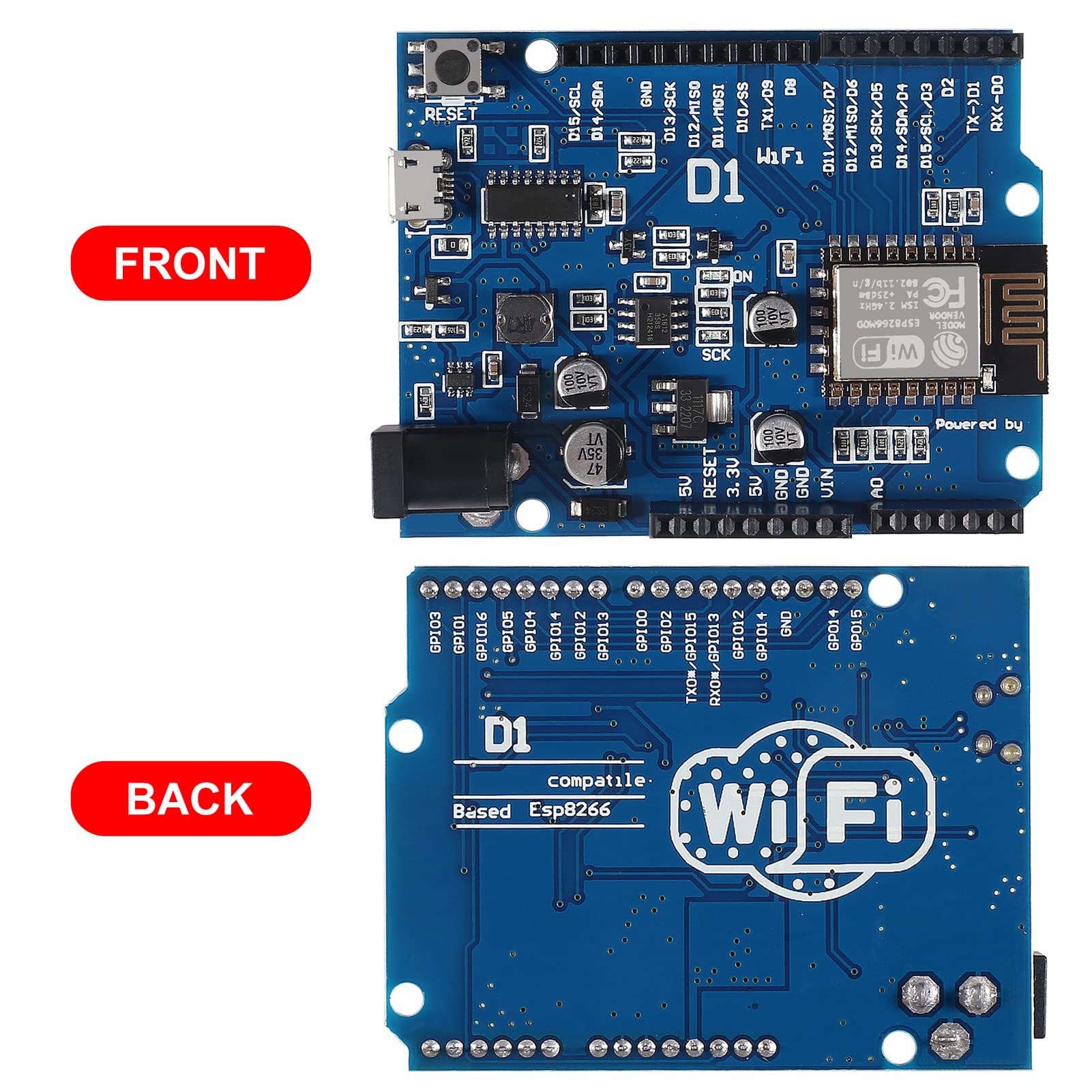 DWEII 3PCS ESP-12E ESP8266 UART WiFi Wireless Shield for WeMos D1 CH340 WiFi Development Board ESP8266 ESP 12E for Arduino IDE UNO R3