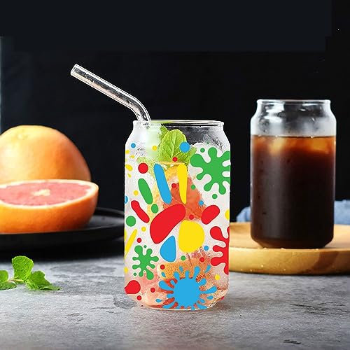 Myhiju 5 Sheets UV DTF Transfer Sticker for 16OZ Libbey Glass Cups, UV DTF Cup Wrap Transfer Cup Stickers Clear Film Transfer Paper Mug Stickers Waterproof DIY Rub on Transfers for Crafts Decals (Style3)