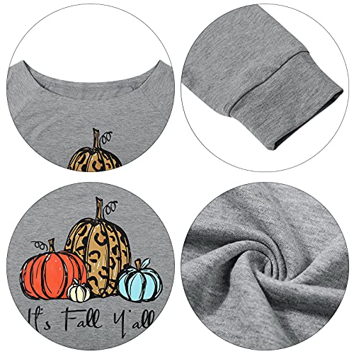 FLOYU Pumpkin Face Sweatshirt Women Halloween Off The Shoulder Tops Fall Pumpkin Pullover Halloween Long Sleeve Clothes