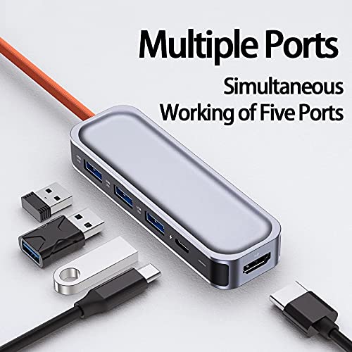WPYYI USB C Hub HDMI with PD Power Adapter for Laptop Type C Docking Station for Phone USB Splitter 100W with 4K Outputā