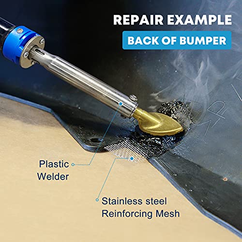 Kohree Plastic Repair Welding Kit, with 40 Plastic Rods, 3 Sponge, 2 Welder Tips, 2 Mesh, 1 Metal Stand,1 Metal Brush, 80W Iron, 110V, Plastic Welder Kit for DIY, Car Bumper, Dashboard, Kayak, Canoe
