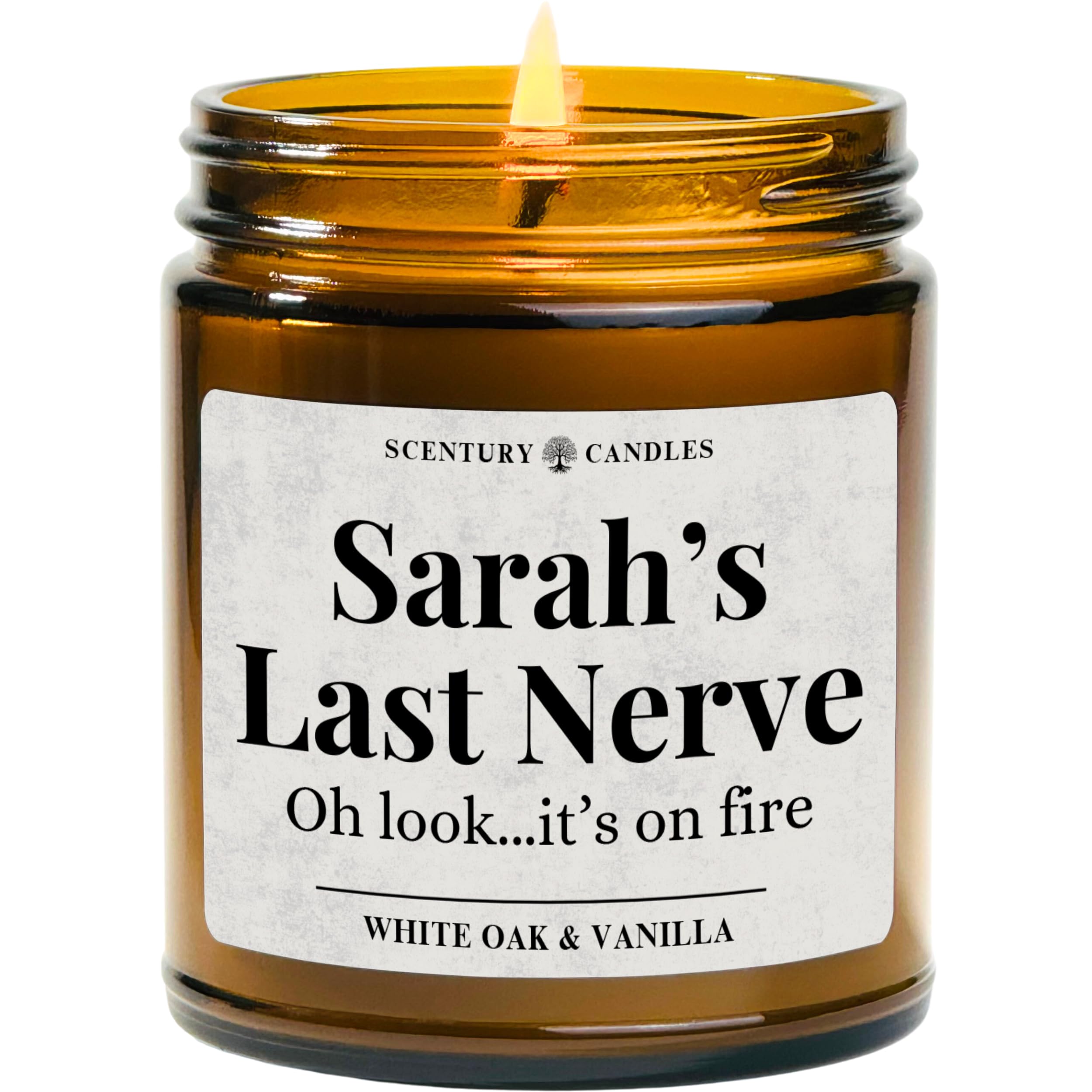 PERSONALIZED Last Nerve Candle | 21 Scents To Choose | Custom Birthday Gifts For Women, Funny Gift, Coworker Gift, Customized Gift For Mom/Dad/Her/Him, Gag Gifts, Scented Soy Candles, Handmade In USA