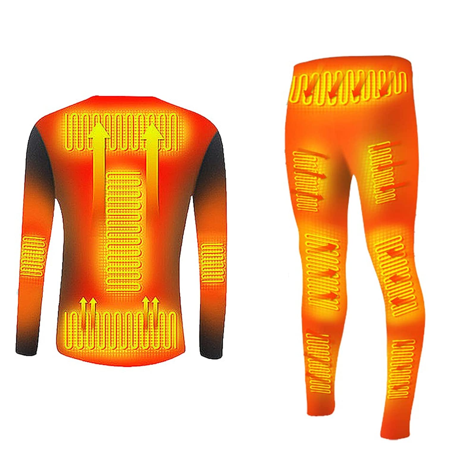 HWZZ Electric Heating Thermal Underwear Set, Winter Men's USB Heating Underwear Suitable for Outdoor Cold Work,Black,L