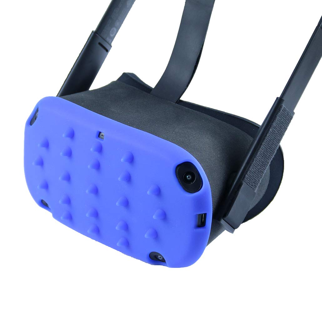 Esimen VR Protection Face Cover for Oculus Quest Shell Cap Premium Silicone Protective Accessories Anti-Throw Sweatproof Lightproof (Cap, Blue)