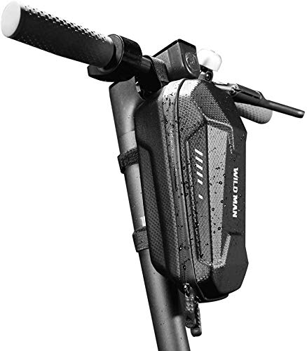 GLDYTIMES EVA Storage Bag Suitable for Electric Scooter Bicycle Trolley Front Suspension Bag Durable can Accommodate Charger Tool for Ninebot Xiaomi Scooter (New Black 3L)