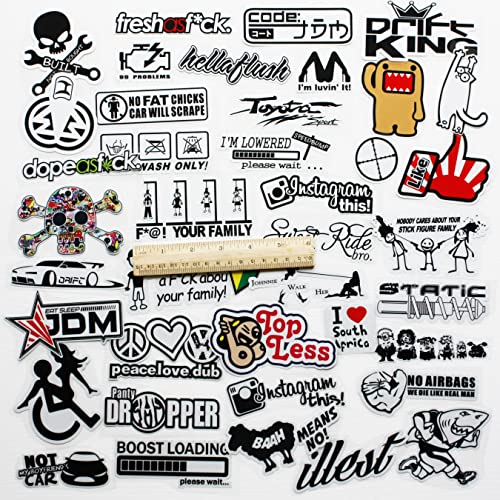 Racing Decals Funny Car Decal Stickers Reflective Hard Hat Stickers Adult Decals JDM Domo Fmaily Windows Decals