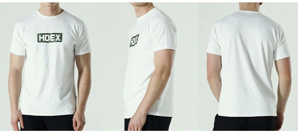 HDEX Men's Camouflage Printing Muscle Fit Short Sleeve Workout Gym Muscle T-Shirt (Black/White)