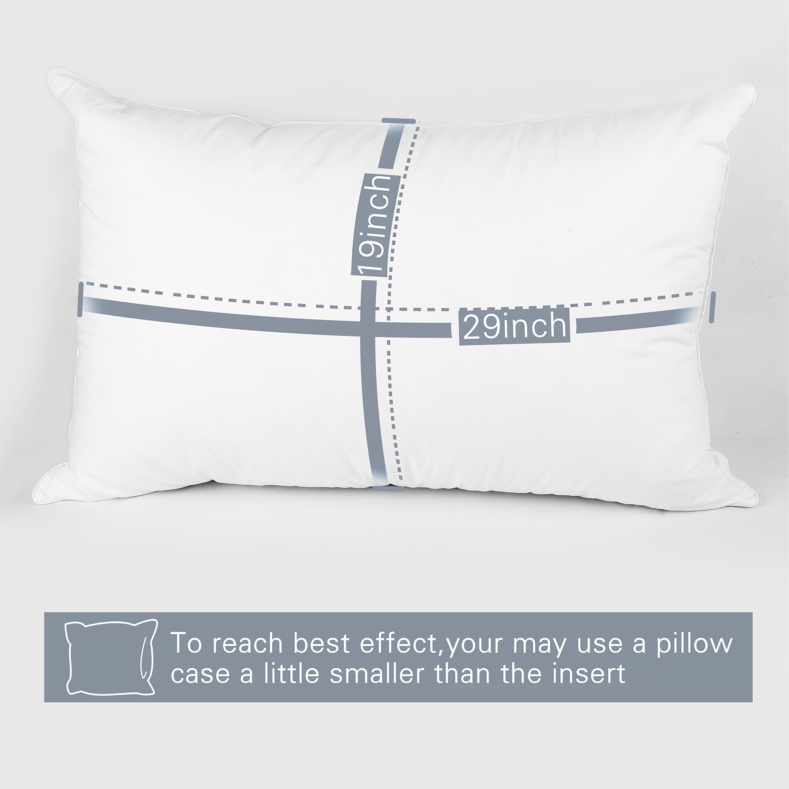 EDOW Luxury Soft Pillows for Sleeping, Fluffy Down Alternative Polyester Fiber Filled Pillow, Home&Hotel-Collection, Machine Washable