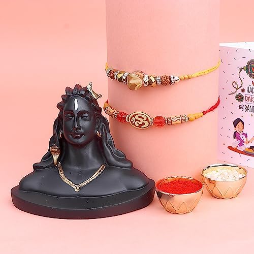 SATVIK Adiyogi for Car Dashboard Idol/Murti/Statue Aadiyogi Shiv Black Matte Finish Idol Murti for Mandir/Temple and Home