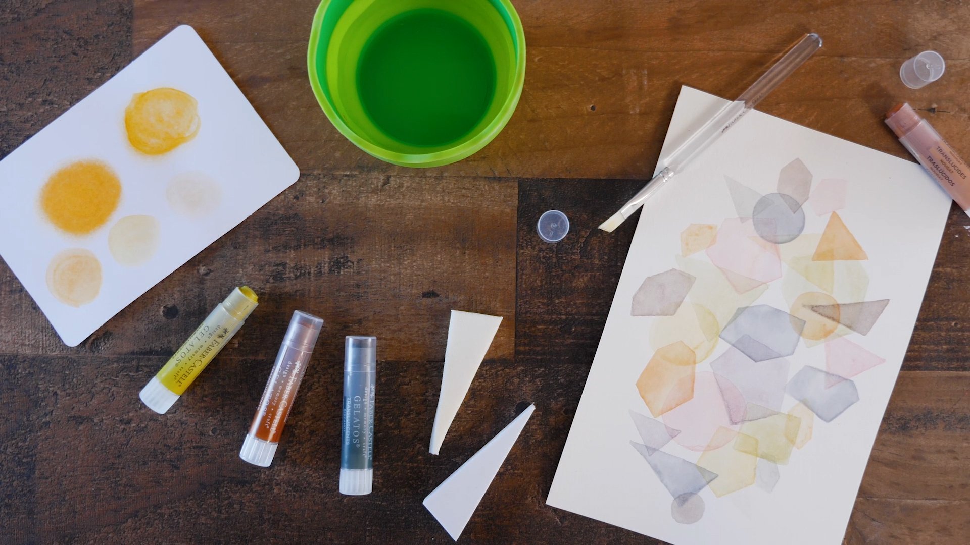 Faber Castell Gelatos Colors Set, Translucents - Water Soluble Pigment Crayons - 12 Translucent Colors