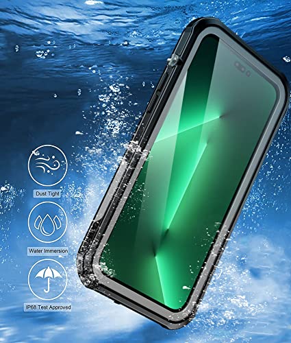 Menyadoo Designed for iPhone 14 Pro Waterproof Case - Full Body Protective Case Shockproof Dustproof Protection Phone Case with Built in Screen Protector for iPhone 14 Pro 6.1 inch Black