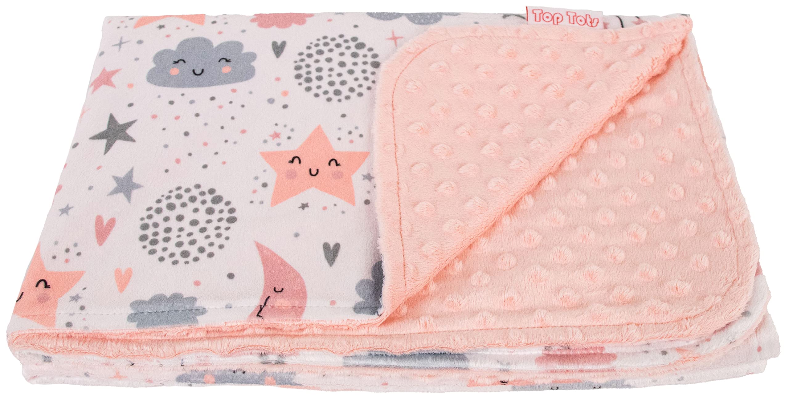 Top Tots Deluxe Minky Baby Blanket - Cloud Bears, 40 x 29 Inch White