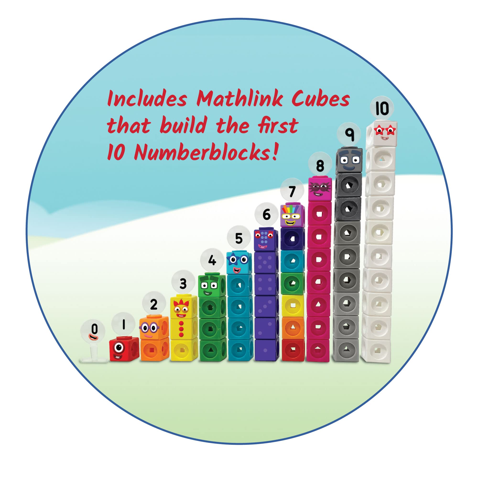 hand2mindhand2mind Numberblocks Three and Four Playful Pals & MathLink Cubes Numberblocks 1-10 Activity Set, 30 Preschool Learning Activities, Building Blocks for Toddlers 3-5