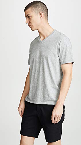 Vince Men's V-Neck T-Shirt, Heather Steel, Large
