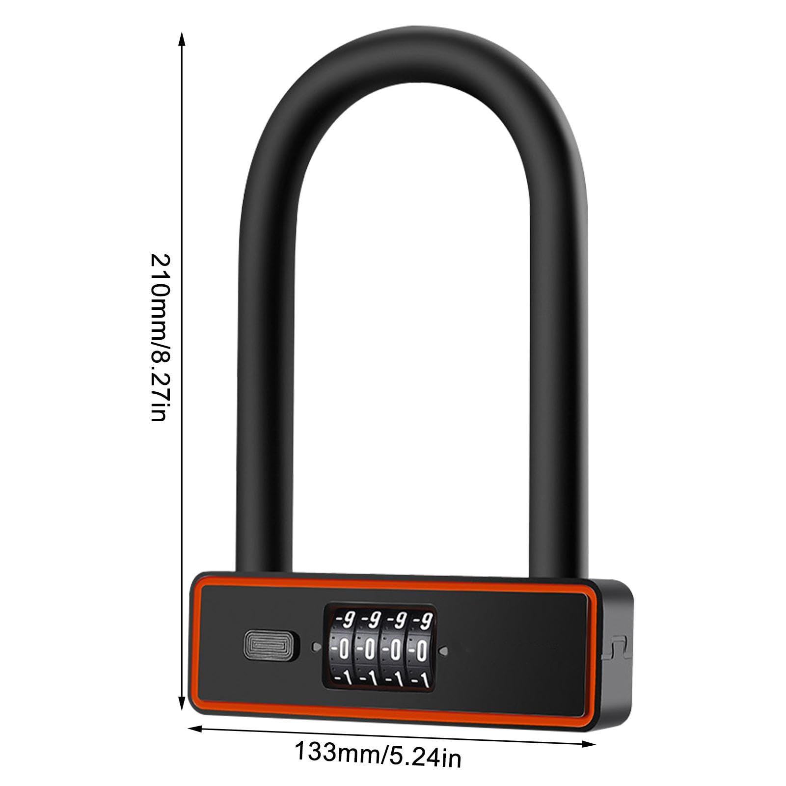 EEASSA U Lock, Motorcycle Wheel U Lock, Anti Theft U Lock Lock, Weather Proof Bicycle U Lock, 4 Digit Resettable Combination U Lock, Easy Carry Lock, Protect Scooter Tire Key U Lock
